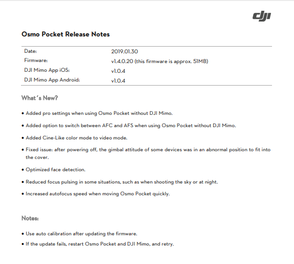 DJI Mino 1.0.4 available for IOS | DJI FORUM